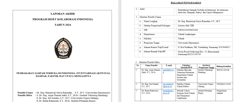 Program Riset Kolaborasi “Pembakaran Sampah Terbuka Di Indonesia ...
